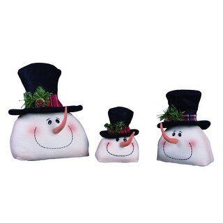 Set of 3 Snowman Head Christmas Tabletop Decorations 13" - Bed Bath ...