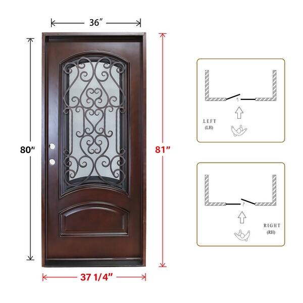 KaMic 36" x 80" Resilient PU Composite Exterior Front Door Right ...