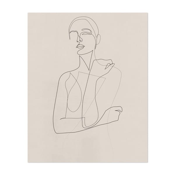 shy silhouette pastel Line Drawings Feminine Minimal Art Print/Poster ...