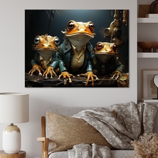 Designart "Frog Mafia Monarchy " Frogs & Toadswall Art - Bed Bath ...