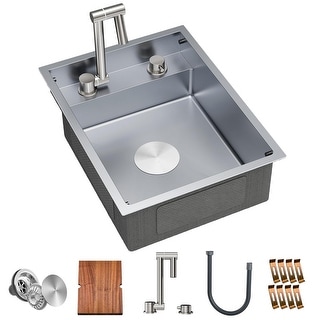 TORVA RV Kitchen Sink, 16 x 21 x 7 Inch Undermount Bar Sink Single Bowl ...