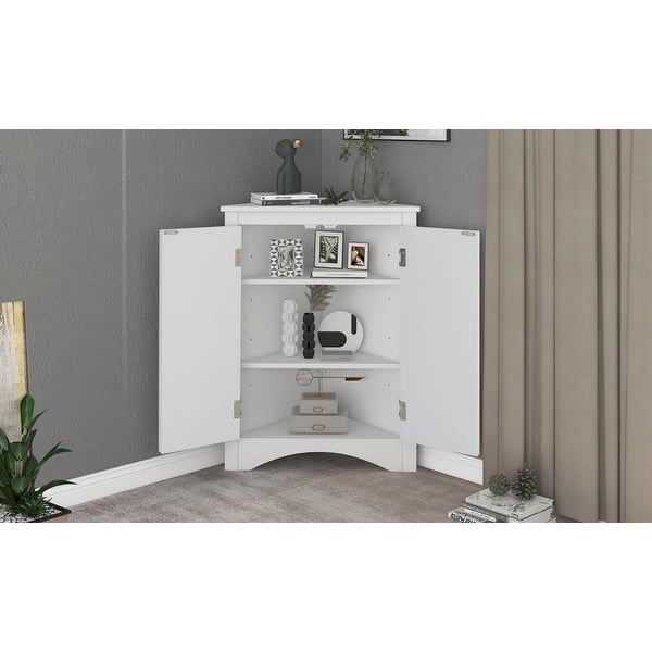 Freestanding Floor Cabinet Triangle Storage Cabinet with Adjustable ...