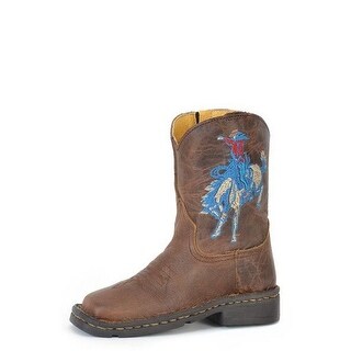 Roper Western Boots Boys Buckin Bronc 2 Square Toe 9-017-7023-8637 BR ...