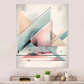 Designart "Pink Minimalism Transient Grace III" Minimalism Metal Wall ...