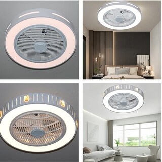 22'' Round Enclosed LED Ceiling Fan 3 Light Colors - Bed Bath & Beyond ...