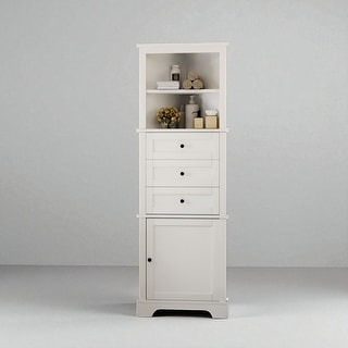 Triangle Corner Cabinet with 3 Drawers, Adjustable Shelves, and Painted ...