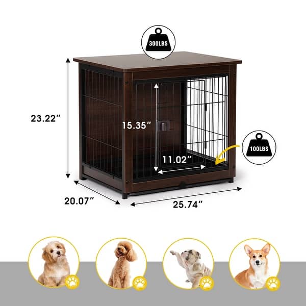 2-Tier 26in Dog Cage in Walnut with Removable Tray - Bed Bath & Beyond ...