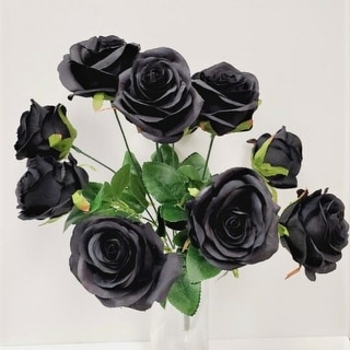 Black Rose Bush Artificial Flowers - Bed Bath & Beyond - 42138702