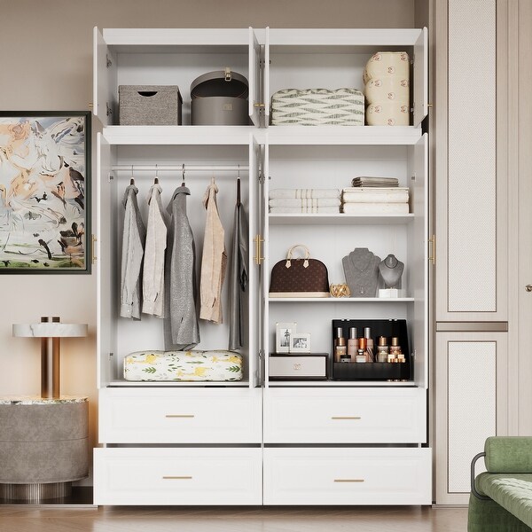 Closet Organizatin Armoires Wardrobes Hanging 4 Drawers Large Storage