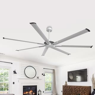 Ceiling Fan Modern 100" Industrial 7-Blade Silver Metal - Bed Bath ...