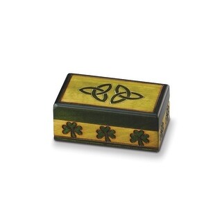 Curata Handcrafted Carved Wood Celtic Knots and Shamrocks Box - Bed ...