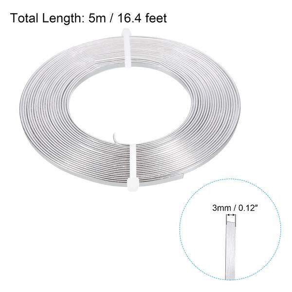 2x 16.4ft Flat Aluminum Wire 18 Gauge Bendable Anodized Aluminum Wire ...