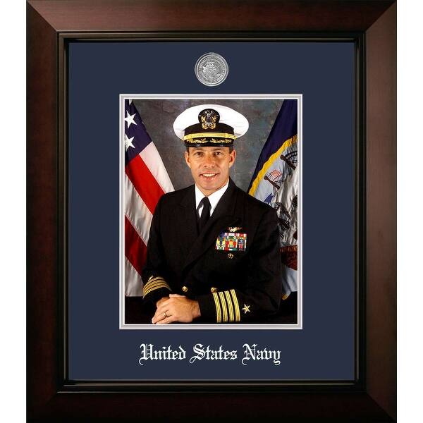 Patriot Frames Navy 8x10 Portrait Legacy Frame with Silver Medallion ...