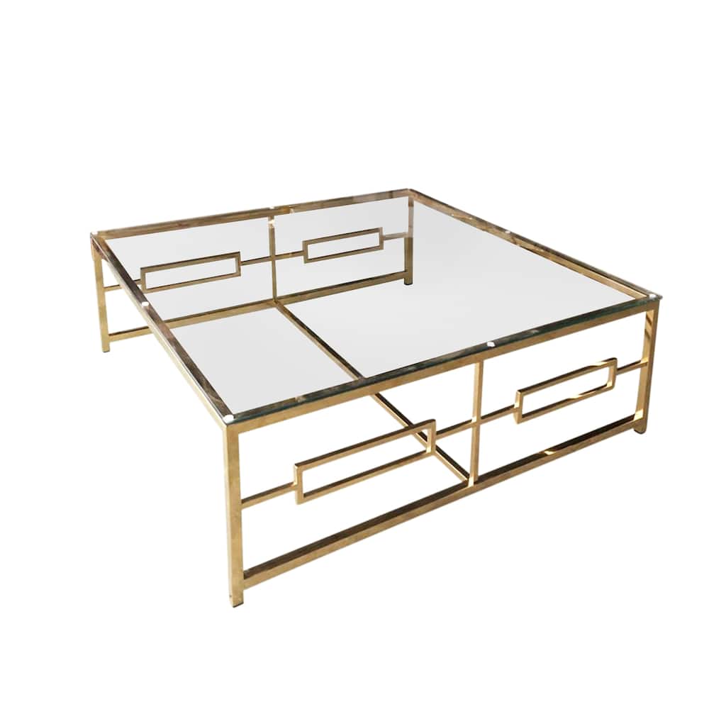 Stainless Steel/Glass Cocktail Table, Gold, Kd - Overstock - 32822126