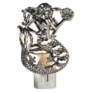 Silver Mermaid With Shells Electric Night Light - Bed Bath & Beyond ...