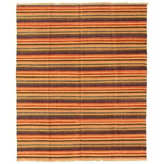 Flat-weave Sundance Red Wool Kilim - 5'11" x 7'3"/5'11 x 7'3 - Bed Bath ...