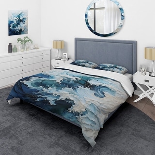 Designart - Coastal Waves Rhythmic Coastal II - Coastal Waves Bedding ...