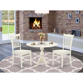 East West Furniture 3 Piece Kitchen Table Set Contains a Round Dining ...