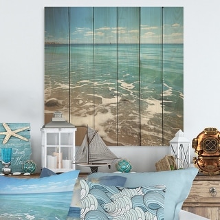 DESIGN ART "Ocean Beach Serenity" Coastal Beach Wood Wall Decor ...