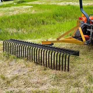 3 Point 5 FT Attach Landscape Rock Rake, Tractor Tow-Behind Garden Tool ...