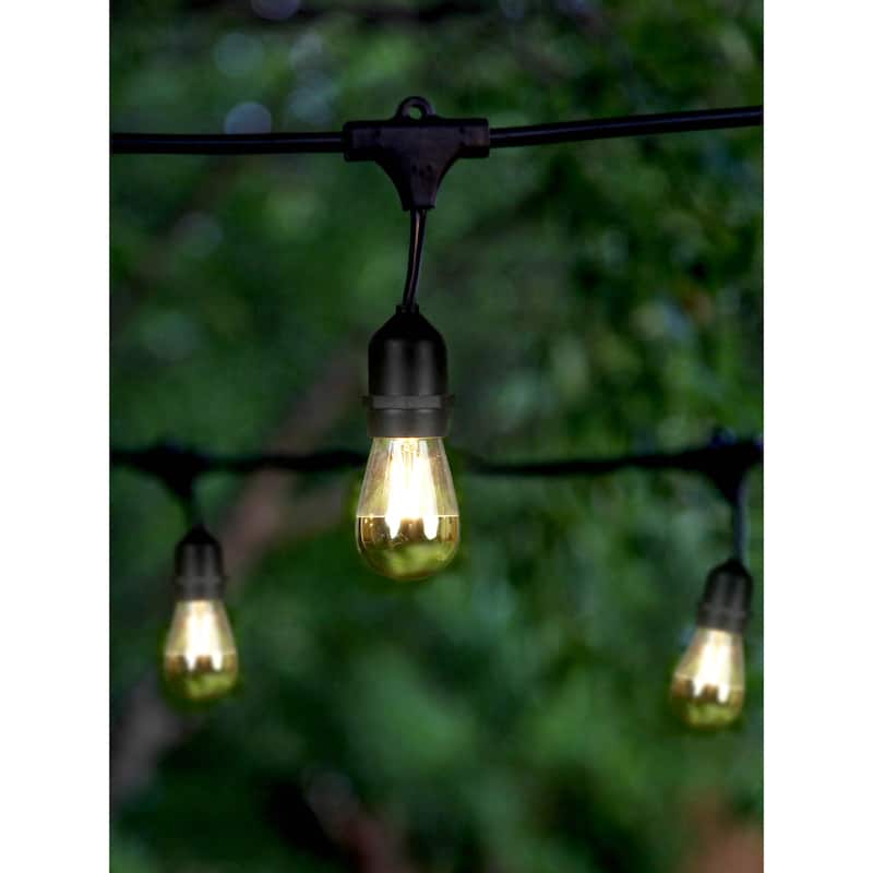Brightech Ambience 2W LED S14 48 Ft Gold Tipped Hanging Light Strand ...