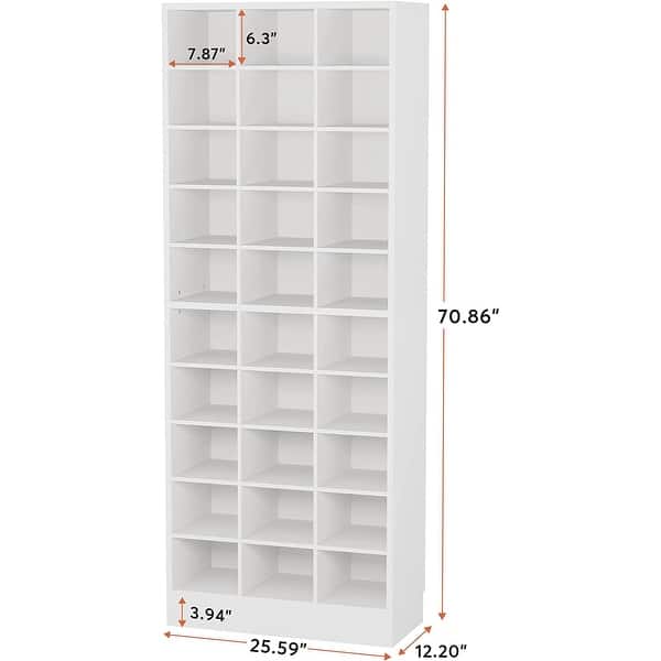 10-tier Tall Shoe Rack with 30 Cubbies for Closet Entryway Living Room ...
