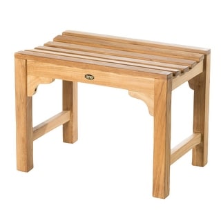 Teak Shower Bench Curved 24" (60 cm) - Bed Bath & Beyond - 39190046