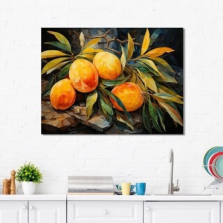 Designart "Golden Mango Mosaic II" Fruits Wall Art Orange Traditional ...