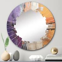 Designart "Collage Impressions IV" Abstract Collages Modern Wall Mirror ...
