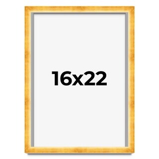 16x22 Shadow Box Frame Gold | 1.625 Inches Deep Real Wood Traditional ...