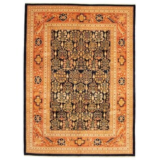 Hand-knotted Peshawar Finest Navy Wool Rug - 10'0" x 13'9"/10'0 x 13'9 ...
