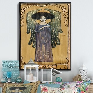 Designart "Religious Angel Klimt Art" Traditional Framed Canvas Art ...