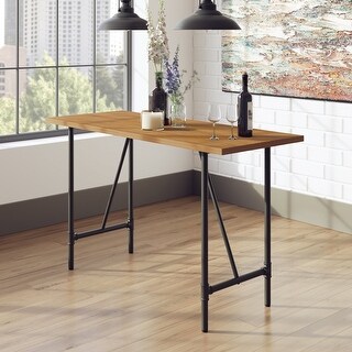 Iron City Industrial Counter-Height Dining Table, Checked Oak Finish ...