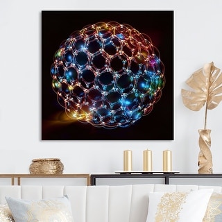 Designart "Circulare Gold Infinity Matrix I" Fractals Canvas Wall Art ...