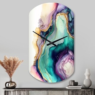 Designart - Green Purple Abstract Geode - Abstract Marble Large Wall ...
