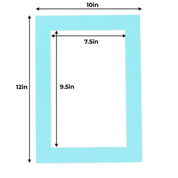 10x12 Mat for 8x10 Photo - Aquamarine Blue Matboard for Frames ...