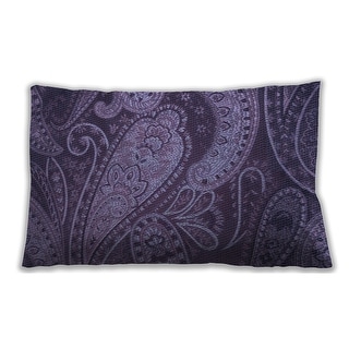 Ahgly Company Patterned Indoor-Outdoor Plum Purple Lumbar Throw Pillow ...