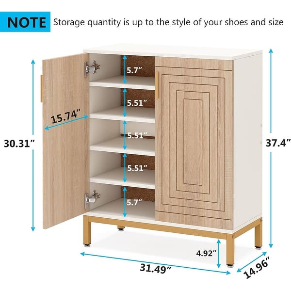 20 Pairs Shoe Storage Cabinet for Entryway, Freestanding Shoe Rack ...
