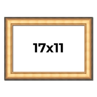 17x11 Frame Gold Plein Aire Solid Wood Picture Frame Width 2 Inches ...