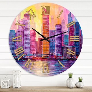 Designart 'Cityscape of Skyscrapers in Modern City VIII' Modern wall ...