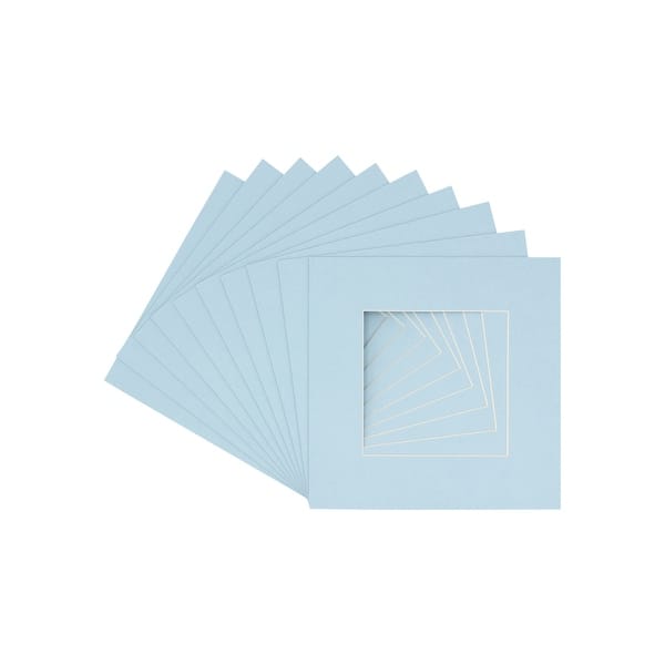 8x8 Mat for 12x12 Frame - Precut Mat Board Acid-Free Baby Blue 8x8 ...