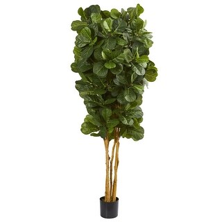 7' Artificial Fiddle Leaf Fig Tree with Decorative Pot - Bed Bath ...