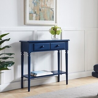 Coastal Hall Console Wooden Table with Drawer Storage Navy Blue - 54 x ...