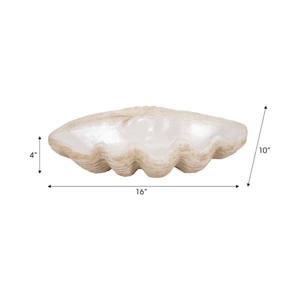 Sagebrook Home Polyresin Coastal Decorative Clam Shell Bowl with ...
