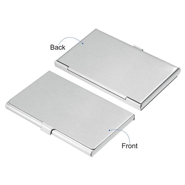 2pcs 3.6x2.3x0.3 Inch Business Card Holder Brushed Metal Name Cards ...