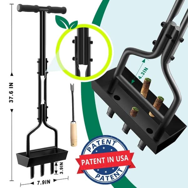 Lawn Aerator Coring Garden Tool with Soil Core,Manual Yard Plug ...