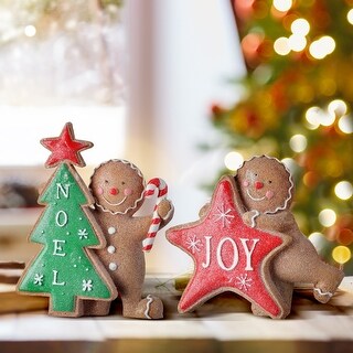 6" Resin Tree Star Gingerbread Kids Set of 2 - Bed Bath & Beyond - 36560767
