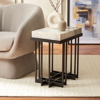 SAFAVIEH Home Collection Gustaf Rectangle Accent Table - 19" W x 13" D ...