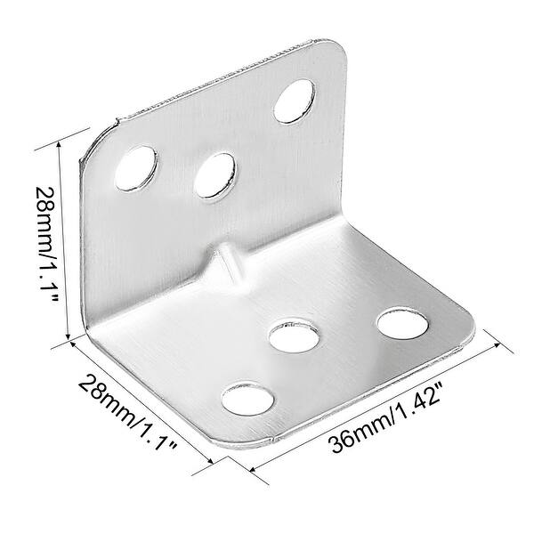 28mmx28mmx36mm Corner Brace Joint L Shape Angle Bracket - Silver Tone ...