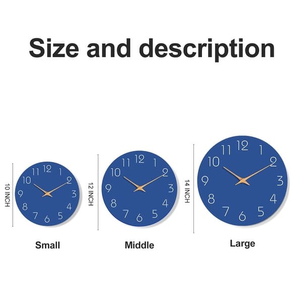 Wall Clock 14 Inch Battery Operated Silent Non-Ticking - Simple ...
